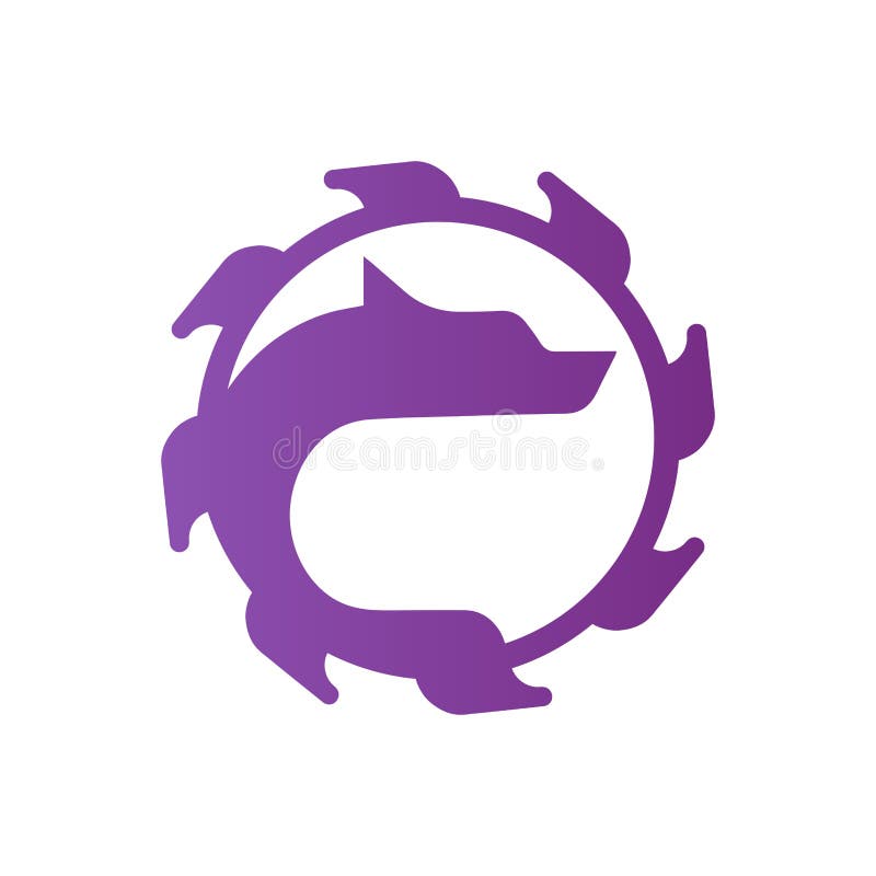 Purple Dragon Logo Round Sharp Logo Modern Corporate, Abstract Letter ...