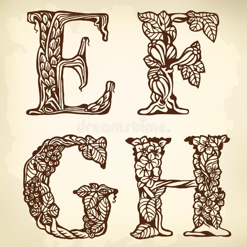 Grupo das letras EFGH ilustração do vetor. Ilustração de papel - 47093334