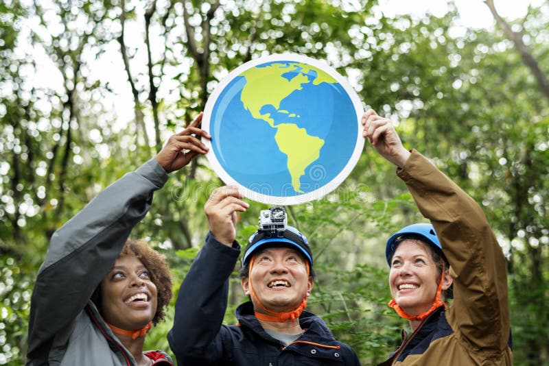 Grupo De Ecologistas Que Apilan Las Manos Foto de archivo - Imagen de ...