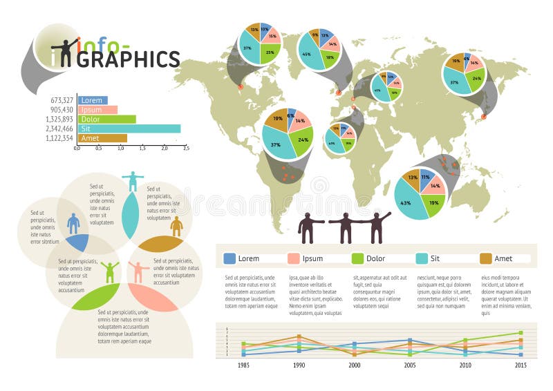 Grupo De Elementos Infographic. Informação Visual Da Estatística ...