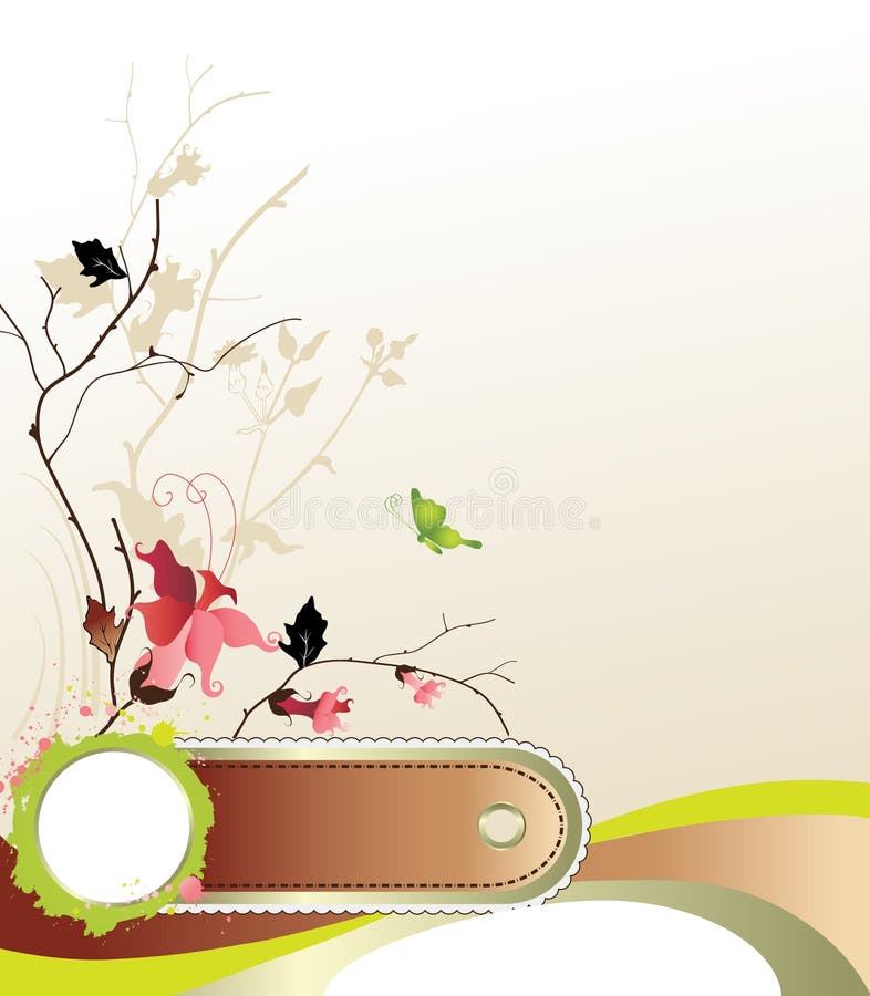 Grupo De Flores Com Frame Para O Texto Ilustração do Vetor - Ilustração ...