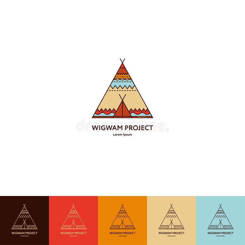 Grupo de logotipo da tenda ilustração do vetor. Ilustração de exterior ...