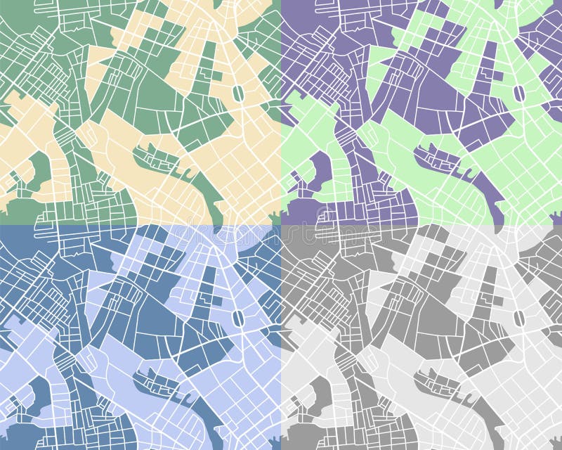 Grupo de mapas da cidade ilustração do vetor. Ilustração de curso ...