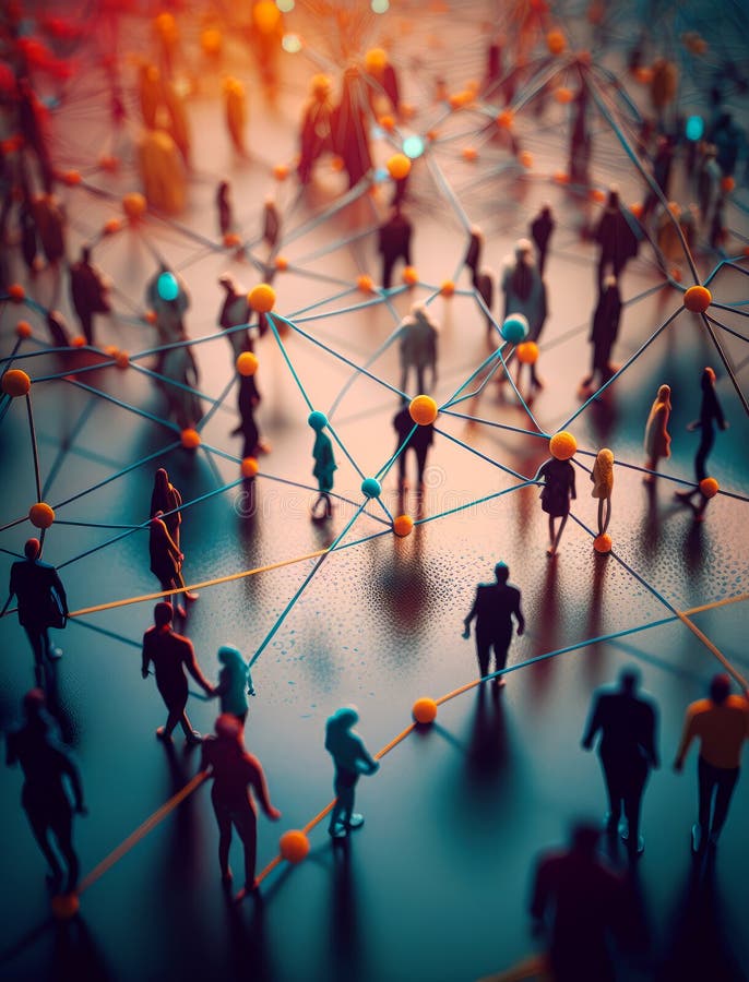 Grupo De Personas Conectadas Por Red Ai Generativo Stock De