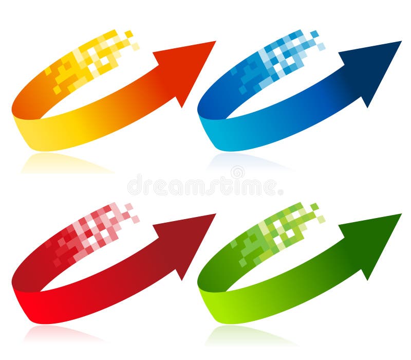 Símbolos da seta do pixel ilustração do vetor. Ilustração de upward ...