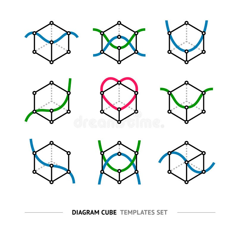 Grupo Do Logotipo Do Cubo Do Diagrama Ilustração do Vetor - Ilustração ...