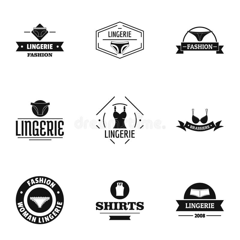 Grupo Do Logotipo Do Roupa Interior Da Forma, Estilo Simples Ilustração ...