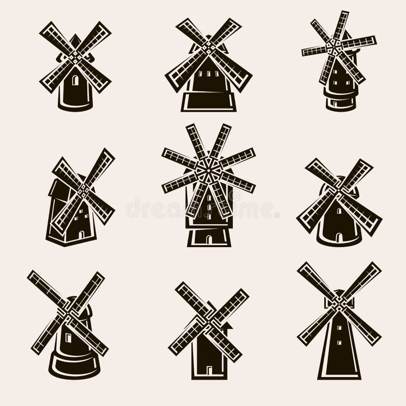 Grupo do moinho Vetor ilustração do vetor. Ilustração de velho - 128498551