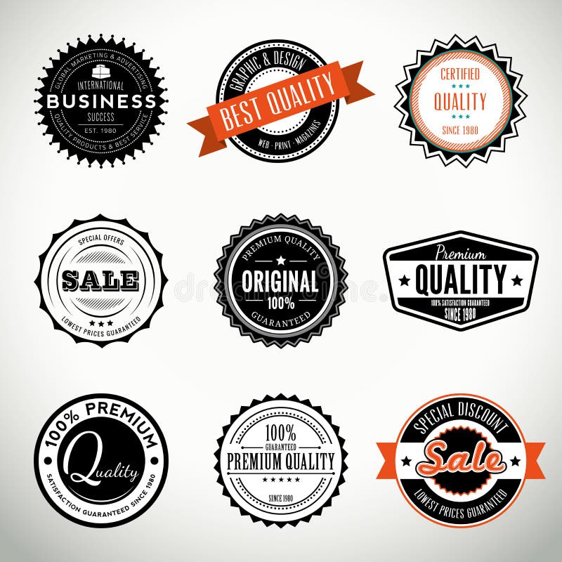 Grupo Do Vetor Com Selos E Selos Ilustração do Vetor - Ilustração de ...