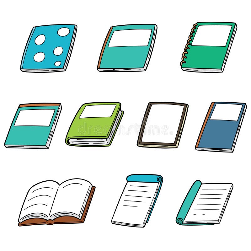 Grupo do vetor de cadernos ilustração do vetor. Ilustração de original ...