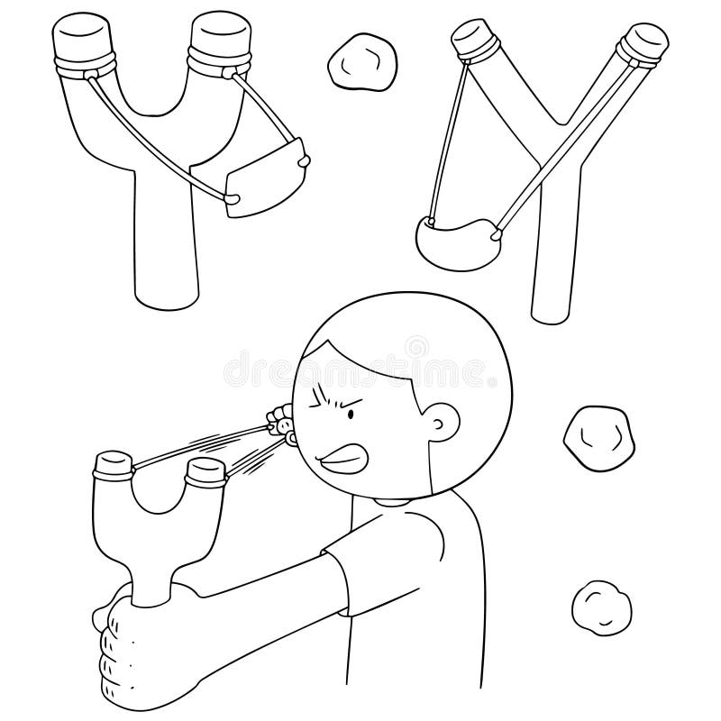 Grupo Do Vetor De Estilingue Ilustração do Vetor - Ilustração de jogo ...