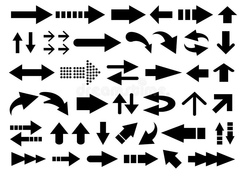 Grupo Do Vetor De Formas Da Seta Isolado No Branco Ilustração do Vetor ...