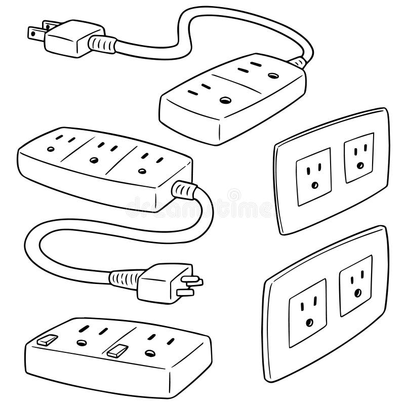 Grupo do vetor de tomadas ilustração do vetor. Ilustração de deco ...