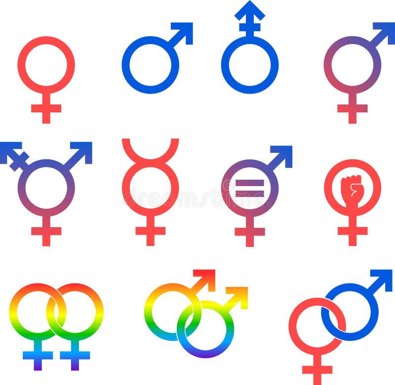 Grupo Do ícone Do Gênero Ilustração Do Vetor Ilustração De Hetero