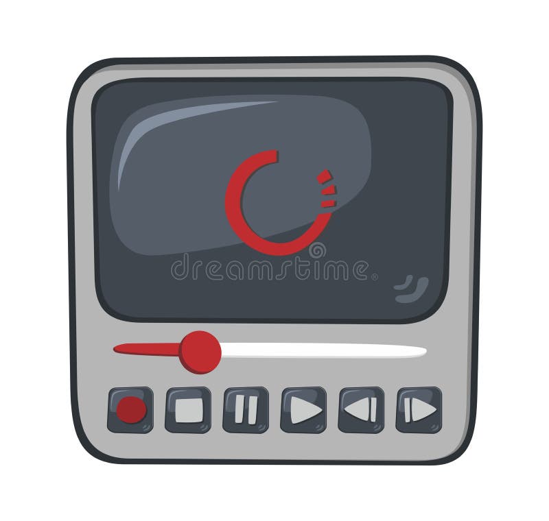 Grupo Dos Desenhos Animados Do Reprodutor Multimedia Ilustração do ...