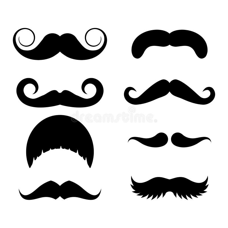Grupo Grande De Bigode Do Moderno Do Vetor Ilustração do Vetor ...