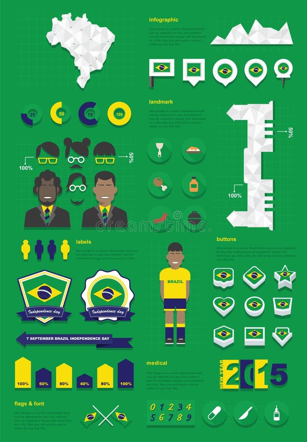 Mapa De Brasil Com Elementos De Infographic Disposições De Infographics ...