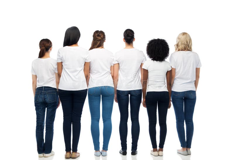 Grupo Internacional De Mulheres Da Parte Traseira Foto de Stock ...
