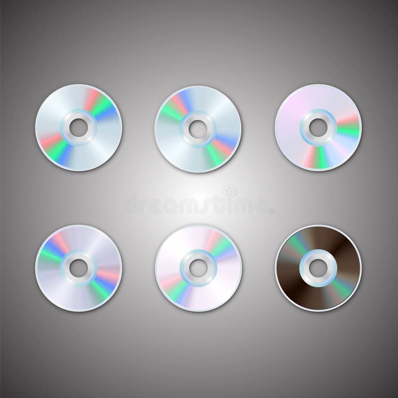 Grupos Do Disco De DVD E De CD Discos Do Computador Imagem Realística ...