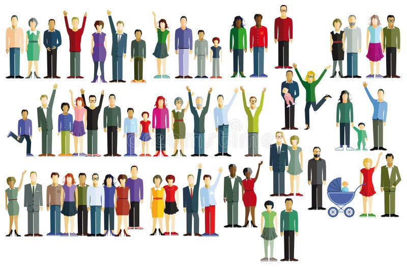 Gruppe von Personen vektor abbildung. Illustration von masseverbinder ...