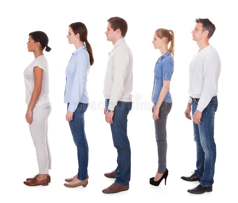 Gruppe Von Personen in Der Reihe Stockfoto - Bild von getrennt ...