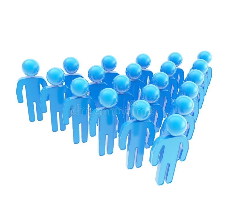 Gruppo Di Figure Umane Simboliche Isolate Su Sfondo Bianco ...