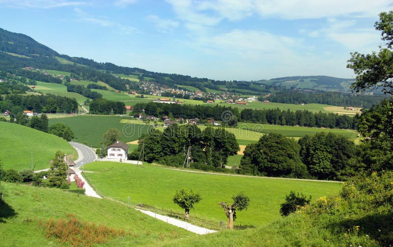 Gruyere Region of Switzerland Stock Image - Image of summer, beauty ...