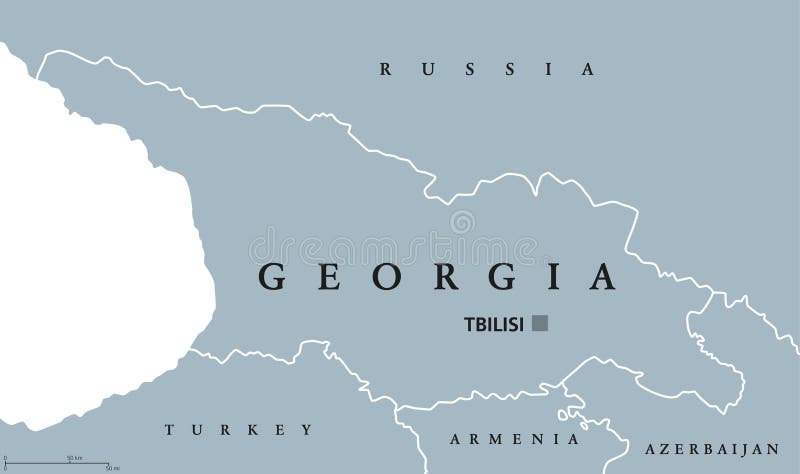 Gruzja polityczna mapa ilustracja wektor. Illustration of mapa - 95718026