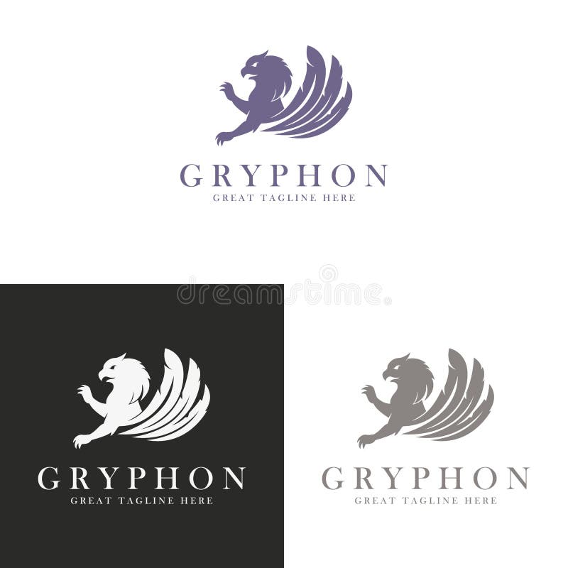 Silhouette of Griffin. Vector Gryphon. Mythical Creature. Isolated on ... Silhouette of Griffin. Vector Gryphon. Mythical Creature. Isolated on ...