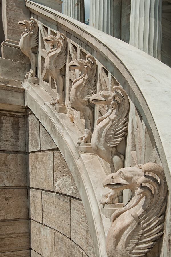 Gryphons of the staircase stock image. Image of architecture - 43467535