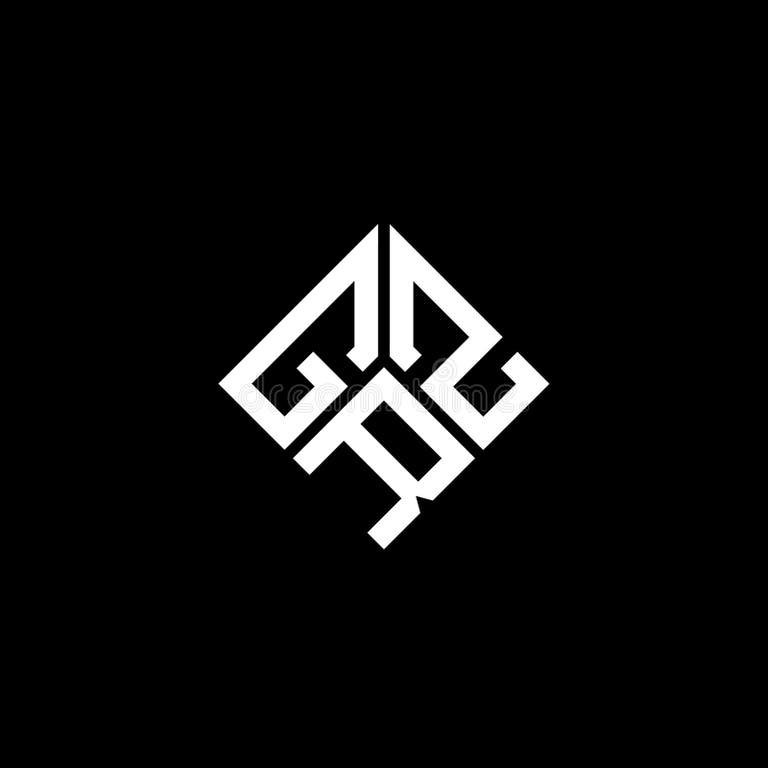 GRZ Letter Logo Design on Black Background. GRZ Creative Initials ...