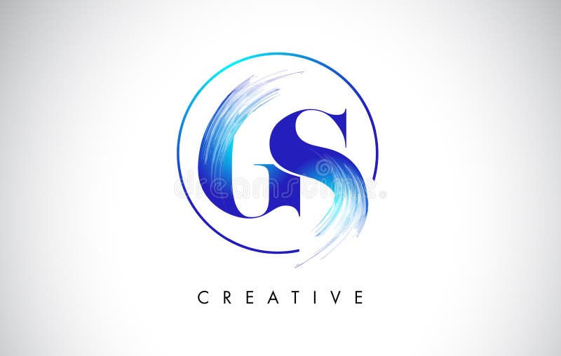 GS Brush Stroke Letter Logo Design. Blue Paint Logo Leters Icon Stock ...