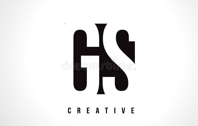 GS G S White Letter Logo Design with Black Square. Stock Vector ...