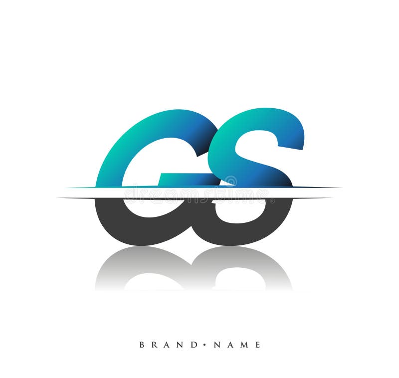 GS Initial Logo Company Name Colored Black and Blue, Simple and Modern ...