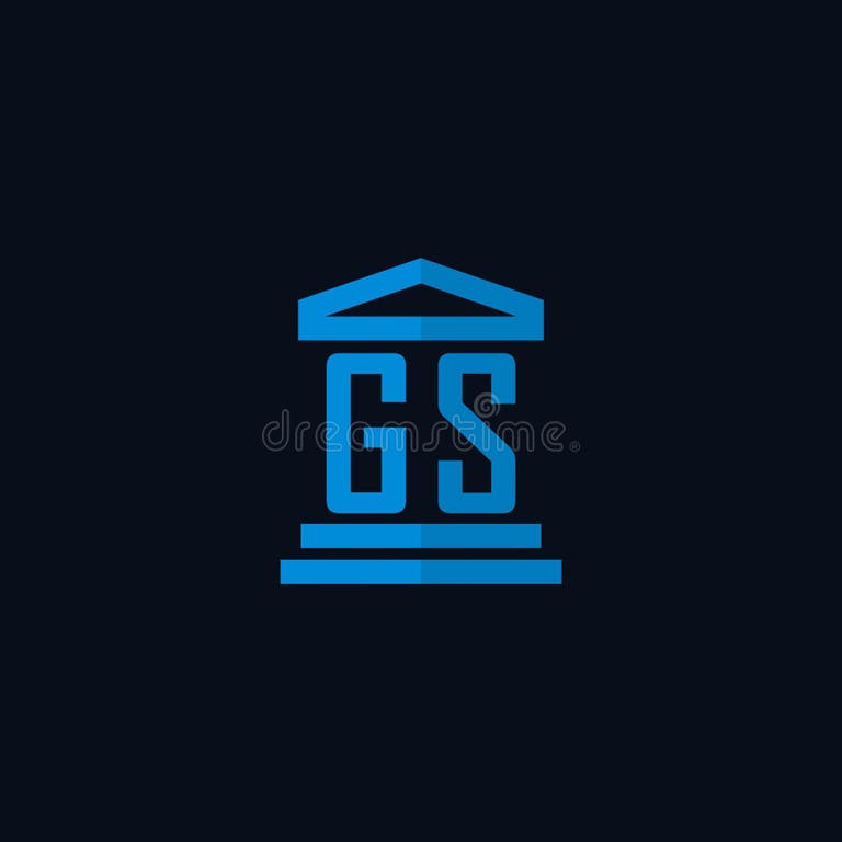 GS Initial Logo Monogram with Simple Courthouse Building Icon Design ...