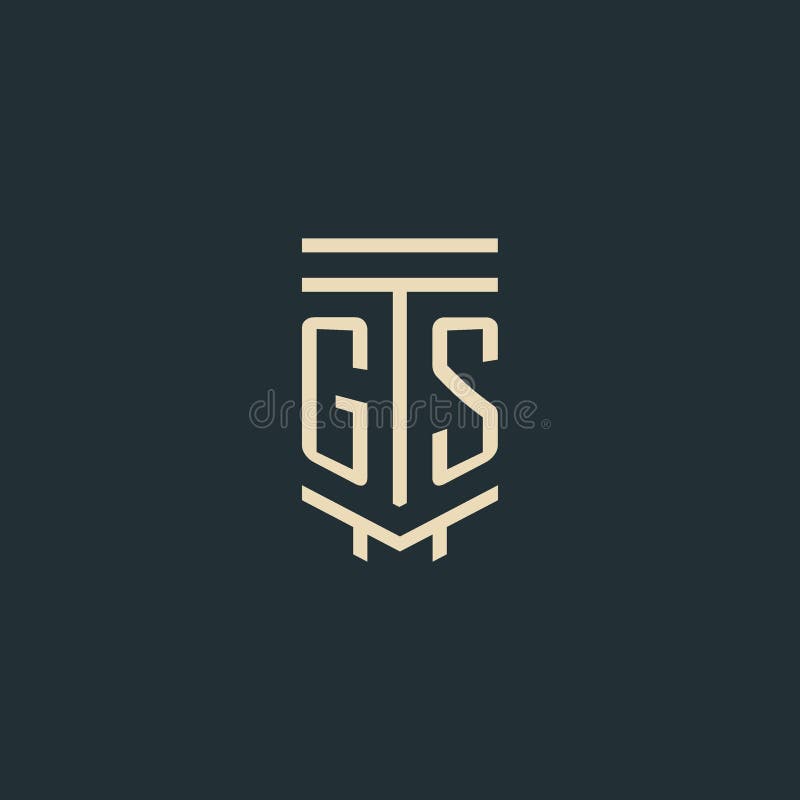 GS Initial Monogram with Simple Line Art Pillar Logo Designs Stock ...