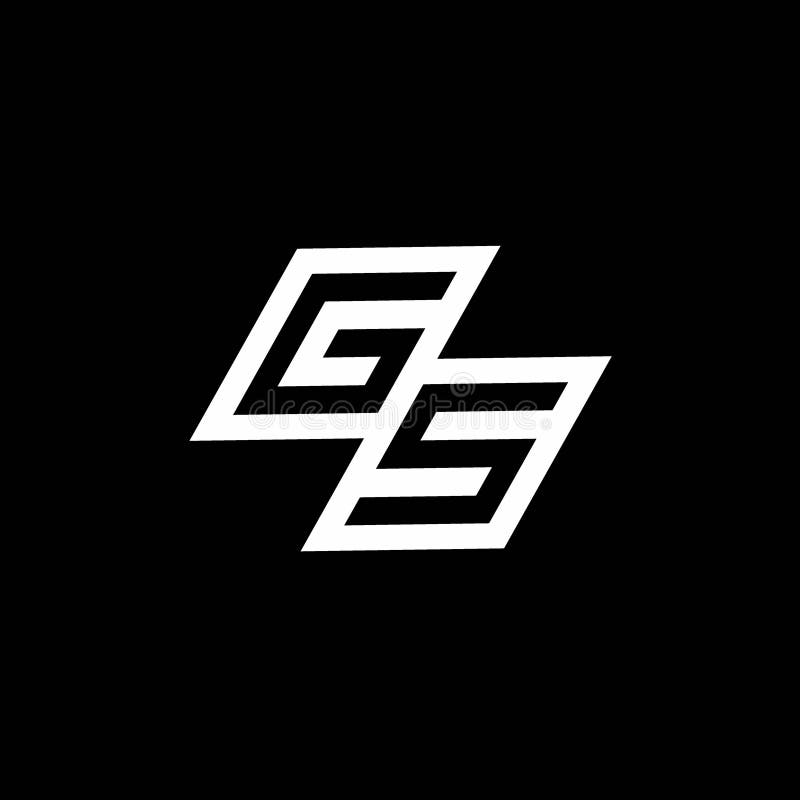 GS Logo Monogram with Up To Down Style Negative Space Design Template ...