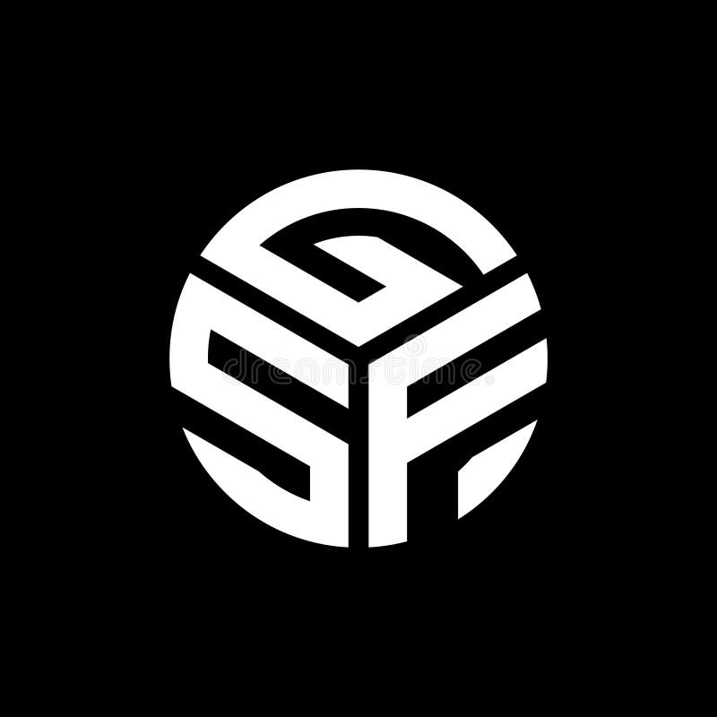 GSF Letter Logo Design on Black Background. GSF Creative Initials ...