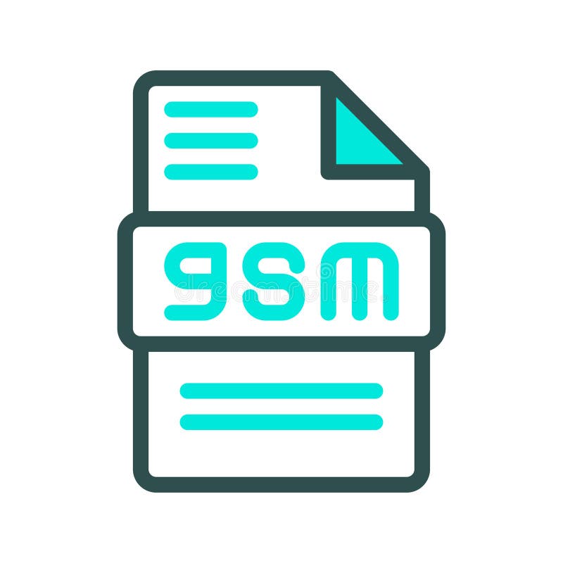 Gsm Audio File Symbol with Contemporary Colored Outline Elements Stock ...