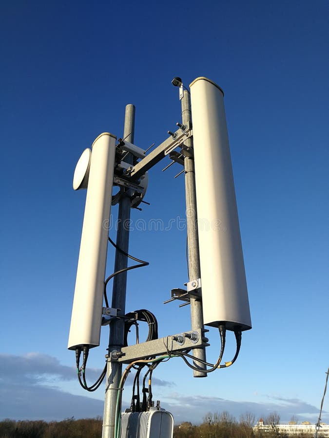 GSM Base Station and Repeater Tower Stock Photo - Image of clouds ...