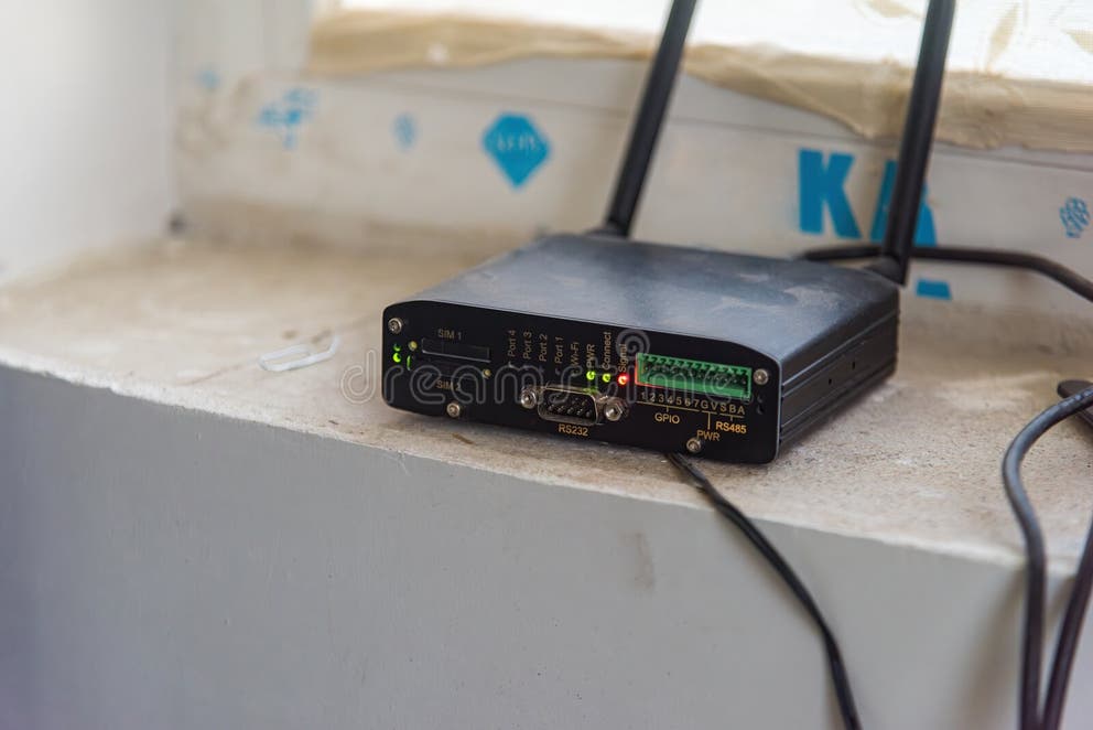 GSM Modem and Router in the Building Where the Construction is Going on ...