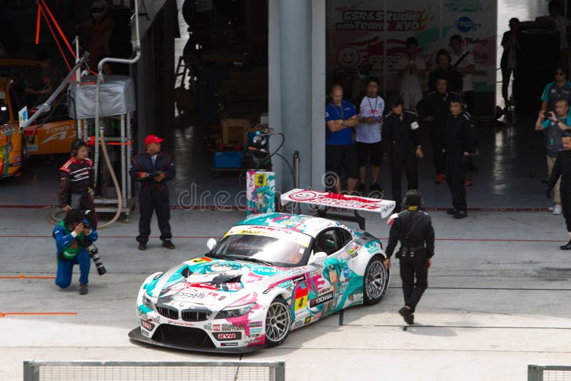GSR Team Exits the Pit at SuperGT Race Editorial Photography - Image of ...