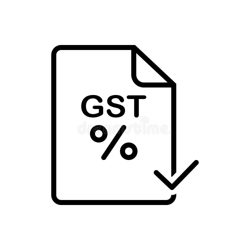 Black Solid Icon for Gst, Paid and Save Stock Vector - Illustration of ...