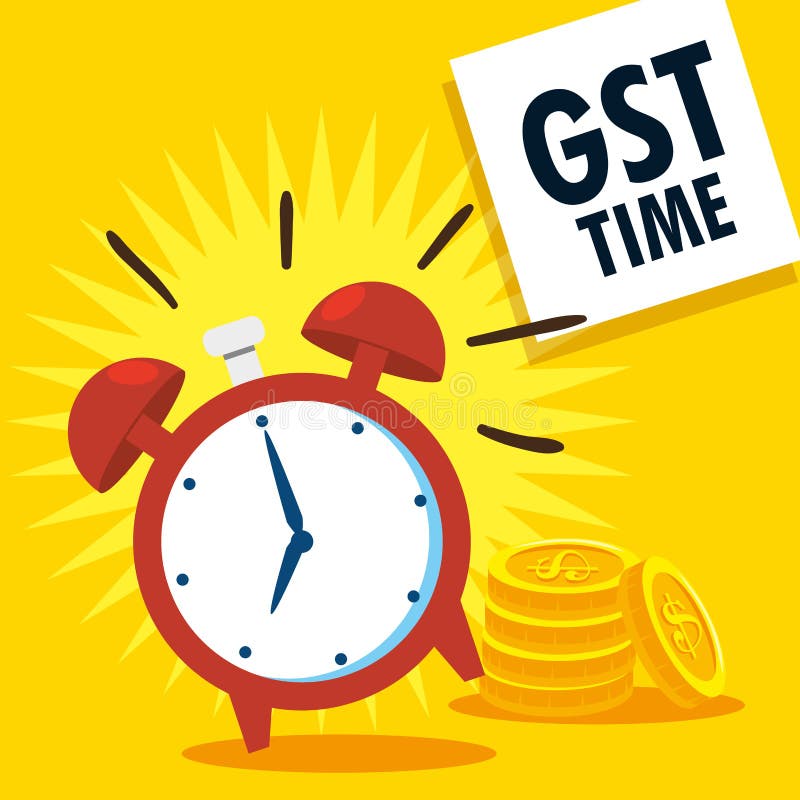 Gst Time Set Elements Icons Stock Vector - Illustration of accounting ...