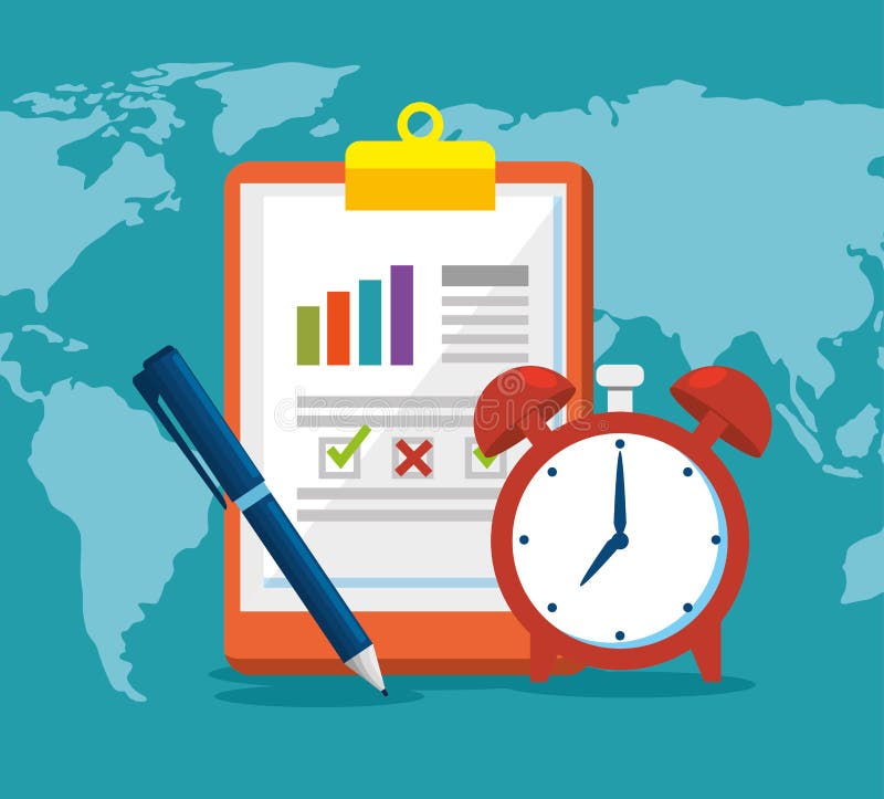 Gst Time Set Elements Icons Stock Vector - Illustration of investment ...
