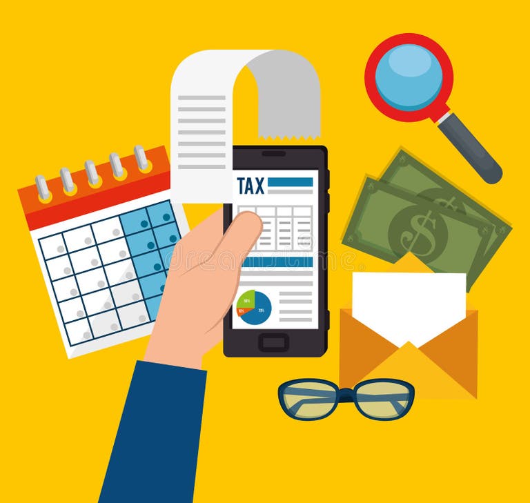 Gst Time Set Elements Icons Stock Vector - Illustration of income ...