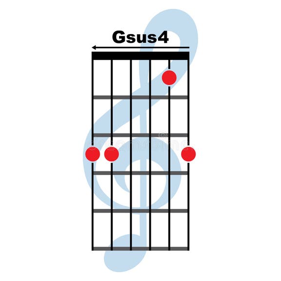 Gsus4 guitar chord icon stock vector. Illustration of ball - 303898644