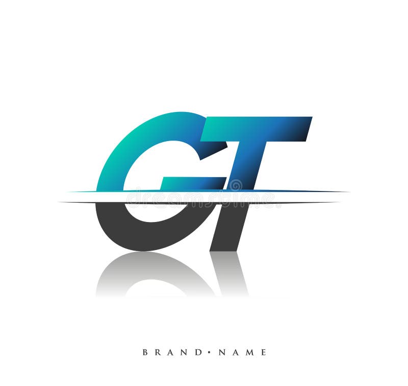 GT Initial Logo Company Name Colored Black and Blue, Simple and Modern ...
