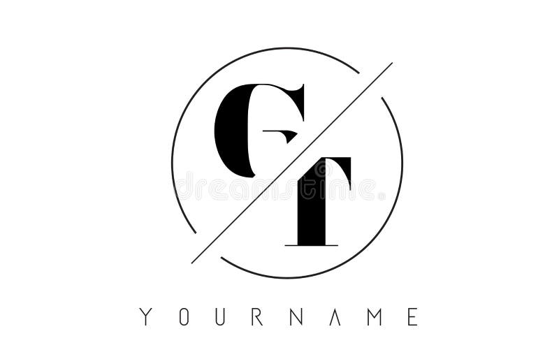 GT Letter Logo with Cutted and Intersected Design Stock Vector ...