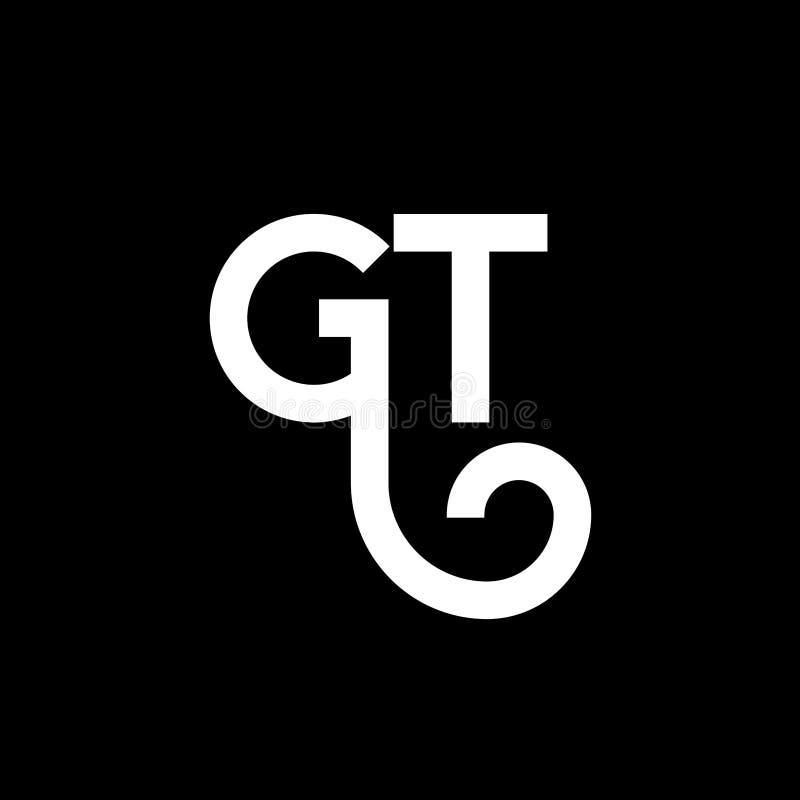 GT Letter Logo Design on Black Background. GT Creative Initials Letter ...